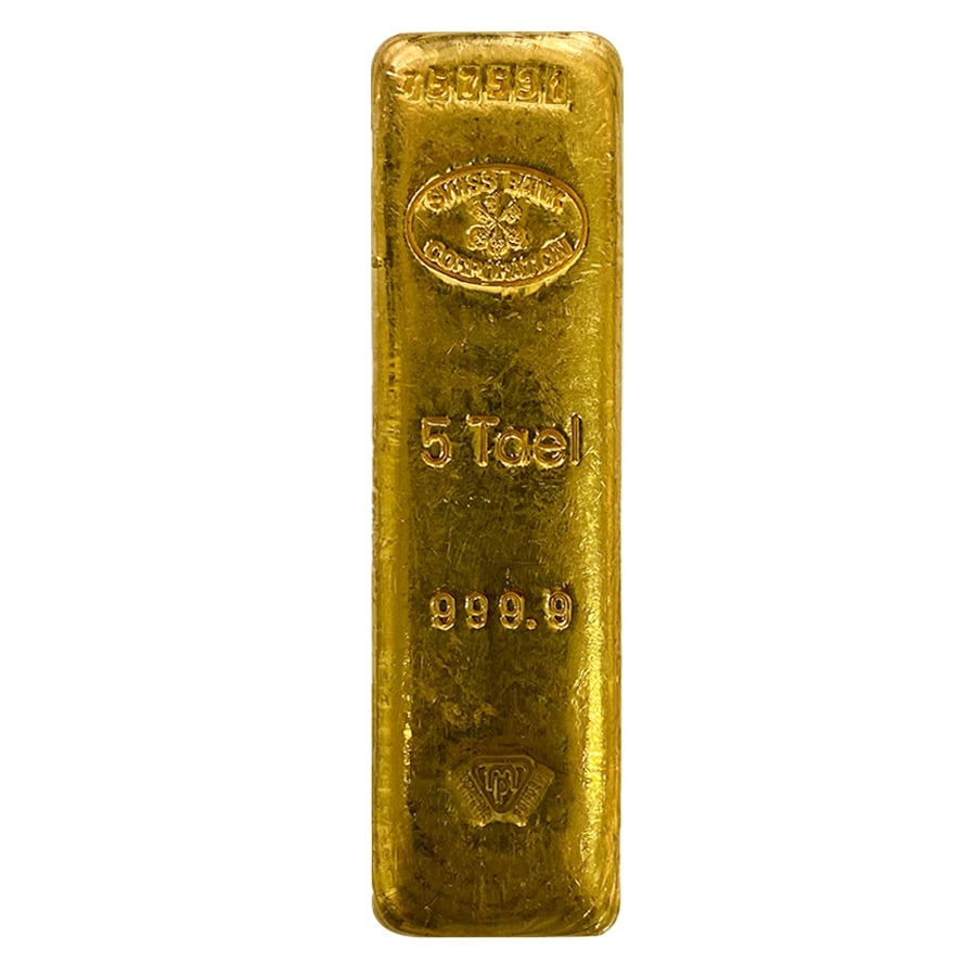 6.03 oz Swiss Bank 5 Tael Gold Bar Biscuit | Bullion Exchanges