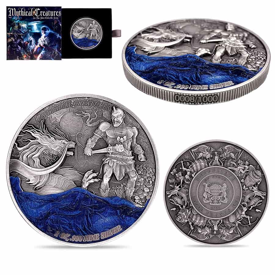2023 Chad 2 oz Silver Dragon and Cyclops - Mythical Creatures Coin ...