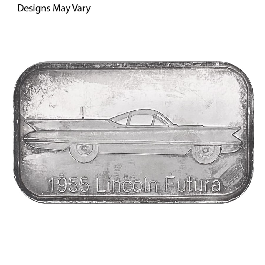 1 oz Ford Silver Bar .999 Fine Random Design Bullion Exchanges