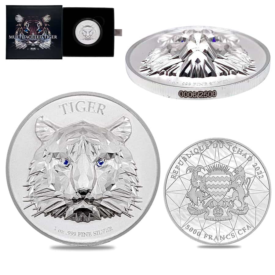 2022 1 oz Silver Multifaceted Tiger Serial #6 |Bullion Exchanges