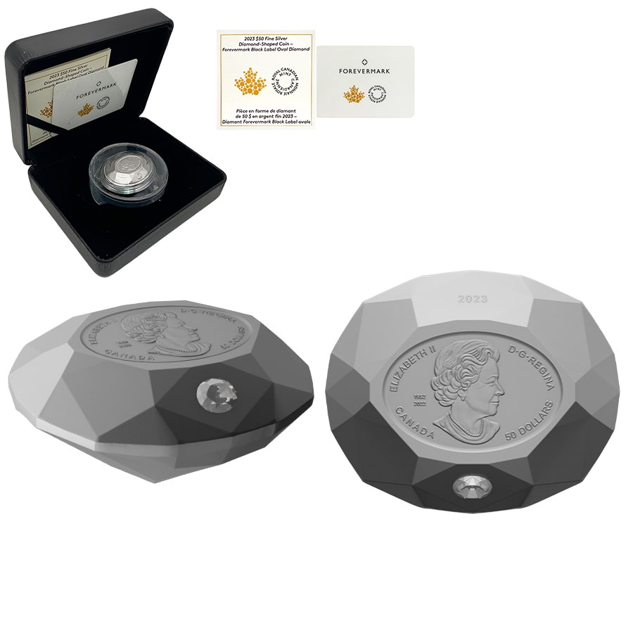 2023 Canada 3 oz Silver Oval Diamond Shaped Coin (w/Box & COA)