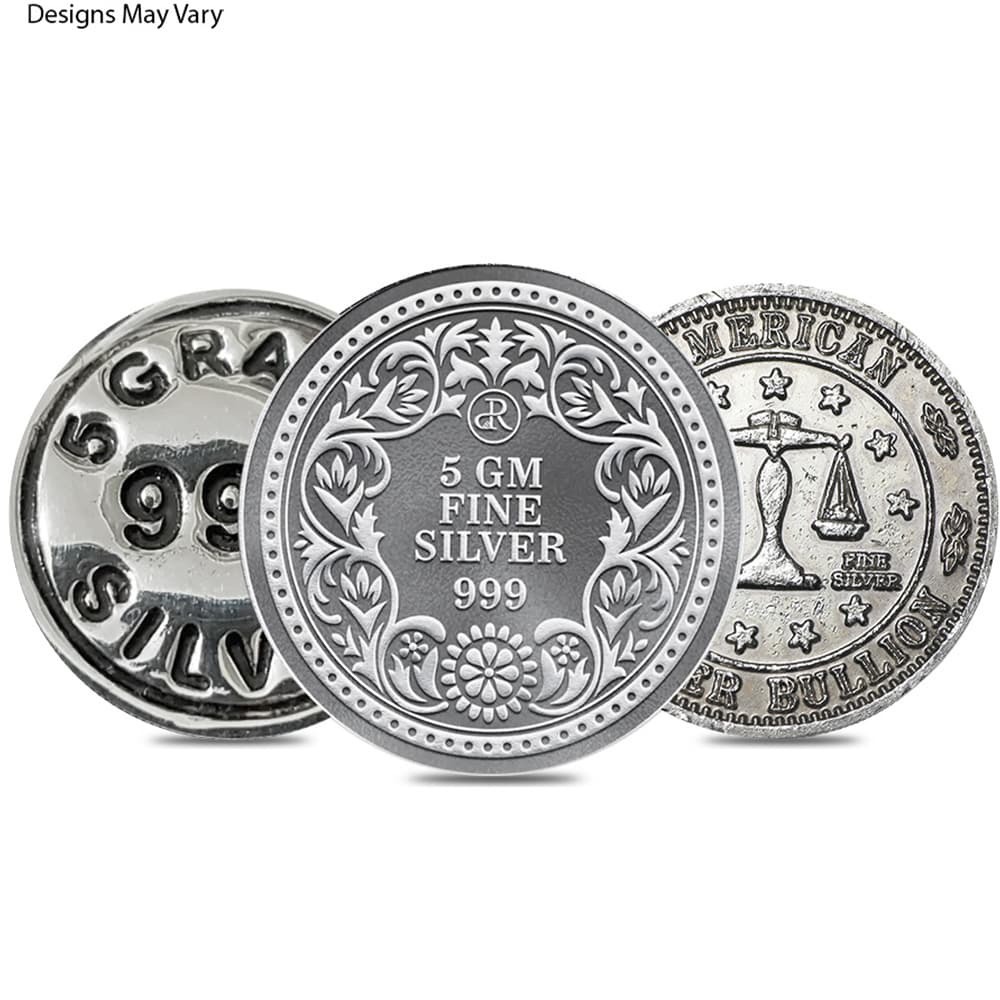 5 Gram Generic Silver Round .999 Fine (Varies Mint)