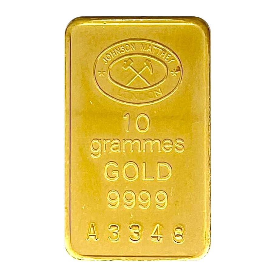 10 gram Johnson Matthey Wing Lung Bank Gold Bar .9999 Fine