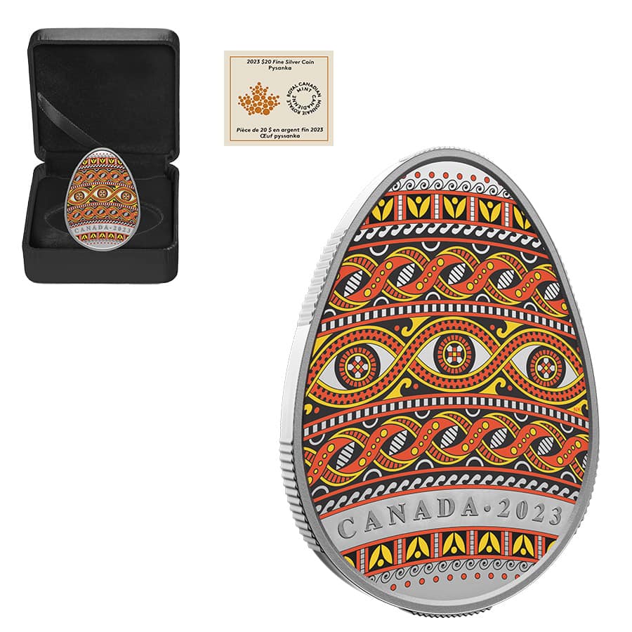 2023 Canada 1 oz Silver Pysanka Easter Egg Coin (w/Box & COA)