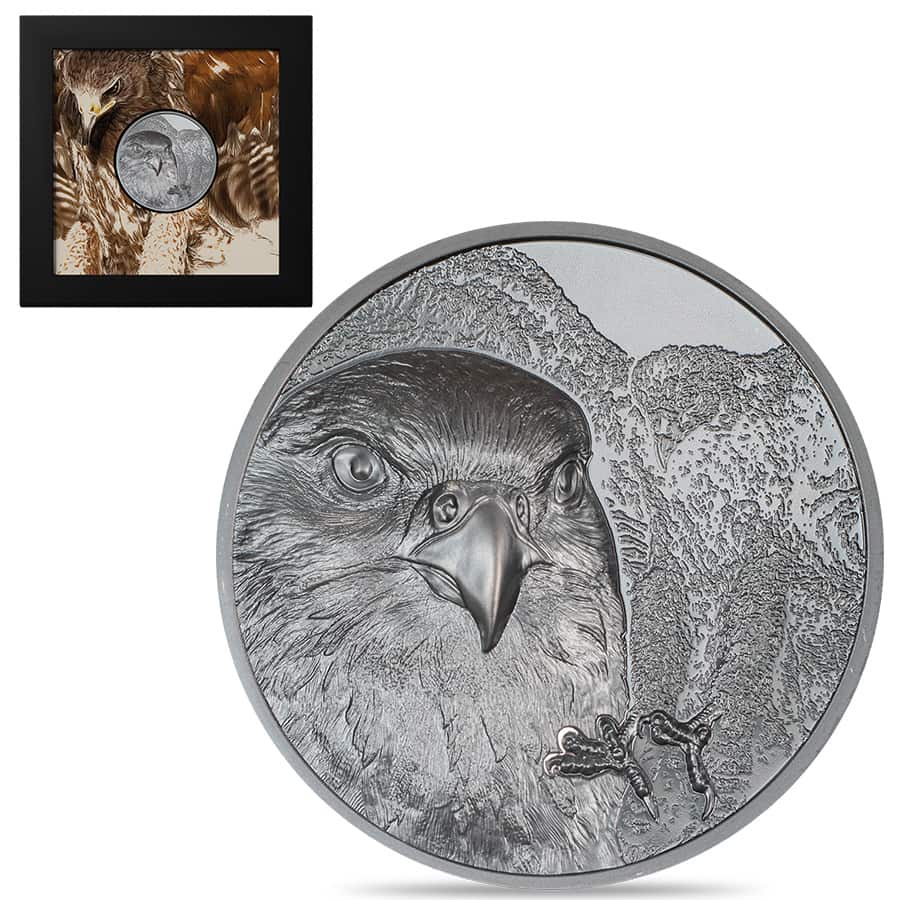 2023 Mongolia 2 oz Silver Falcon Coin .999 Fine