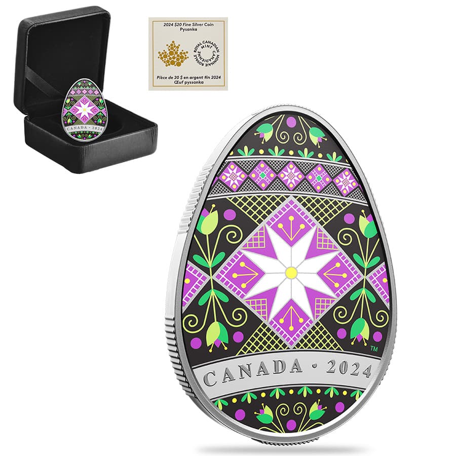 2024 Canada 1 oz Silver Pysanka Easter Egg Coin In stock