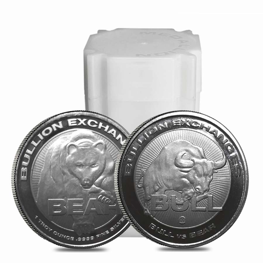 Roll of 20 - 1 oz Bull vs Bear Silver Round RMC | Bullion Exchanges