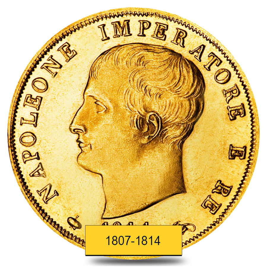 40 Lire Italy Napoleon I Gold Coin Avg Circ