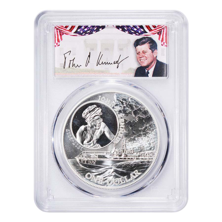 2017 JFK Silver Coin PCGS MS70 Flag Label | Bullion Exchanges