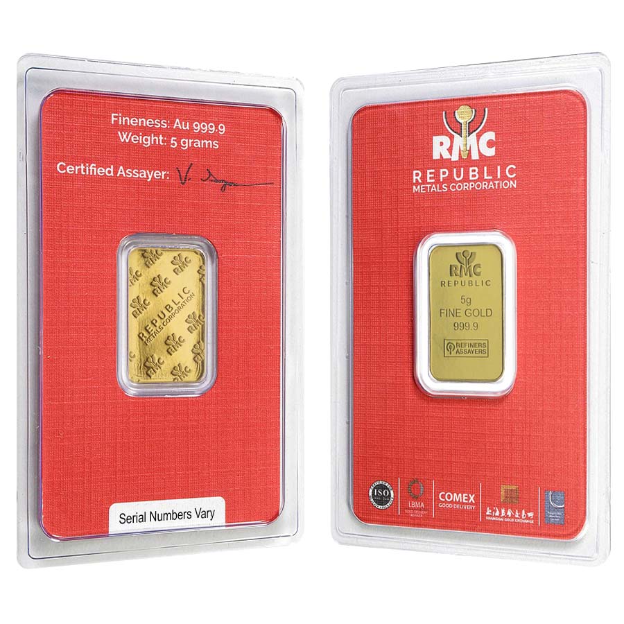 5 gram Republic Metals Gold Bar | Bullion Exchanges