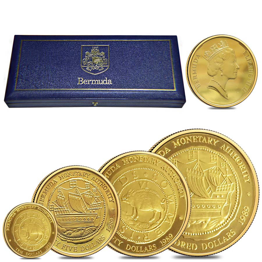 1989 Gold Bermuda Hogge Money Proof coin set | Bullion Exchanges