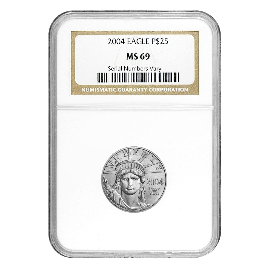 2004 1/4 oz $25 Platinum Eagle NGC MS 69 | Bullion Exchanges
