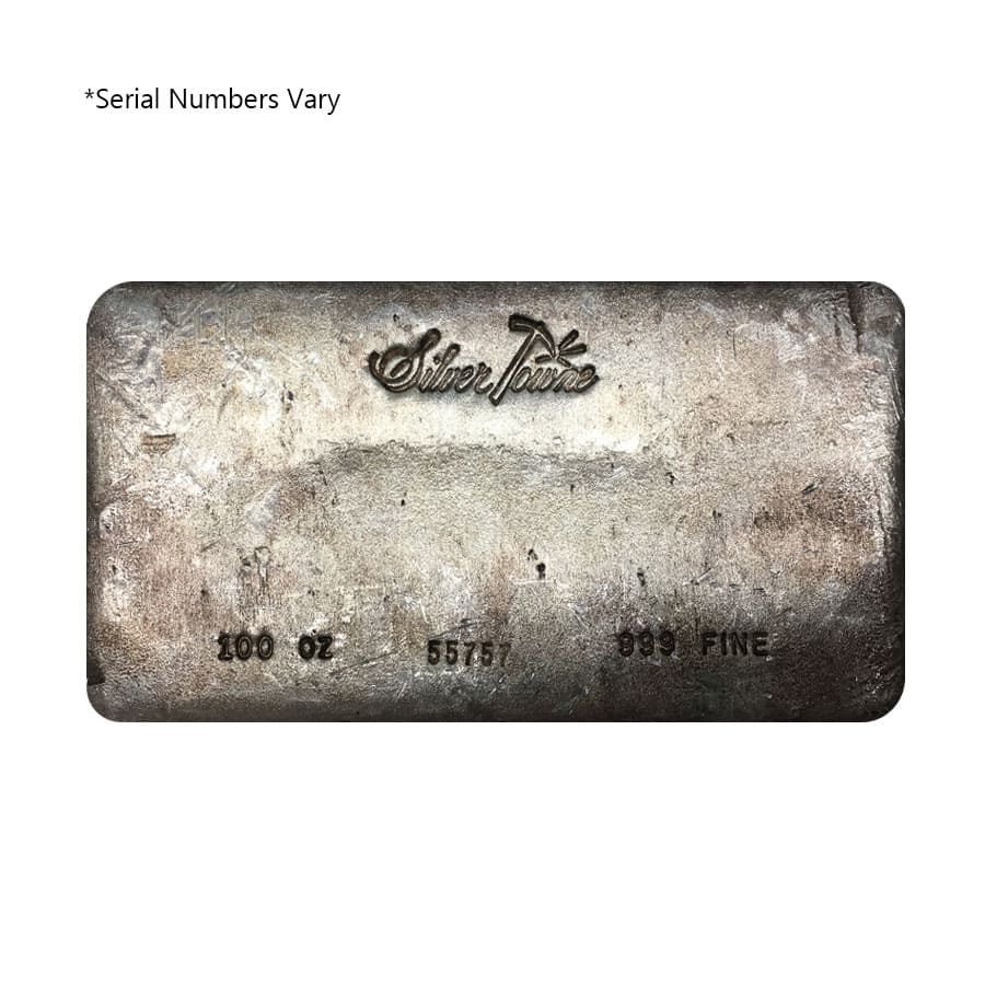 100 oz SilverTowne Silver Bar #30000 and Up | Bullion Exchanges