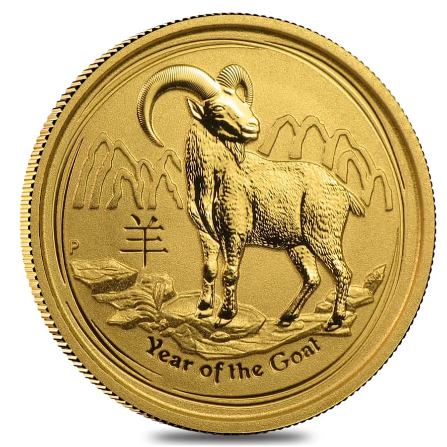 2015 0.1 oz Gold Lunar Year of The Goat Coin | Bullion Exchanges