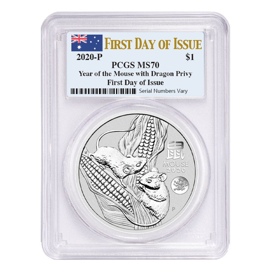 2020 1 oz Silver Lunar Year of The Mouse / Rat Dragon Privy Australian ...