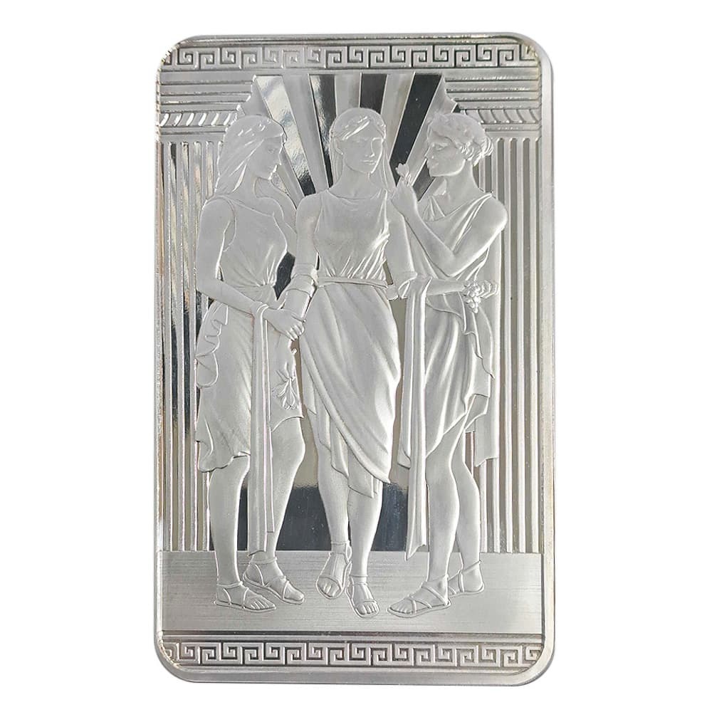 100 oz Great Britain Three Graces Silver Bar .9999 Fine