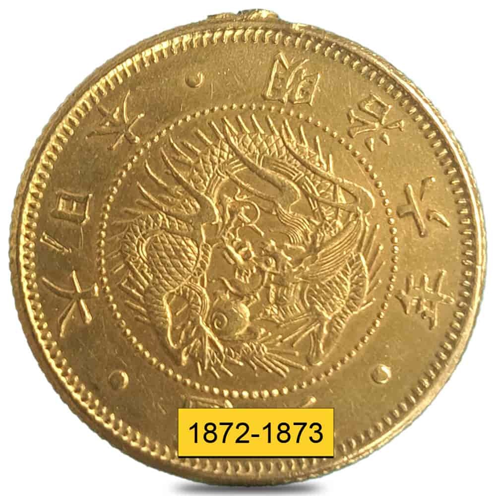 1872-1873 Japan 5 Yen Gold Coin Ex-Jewelry (Random Year)