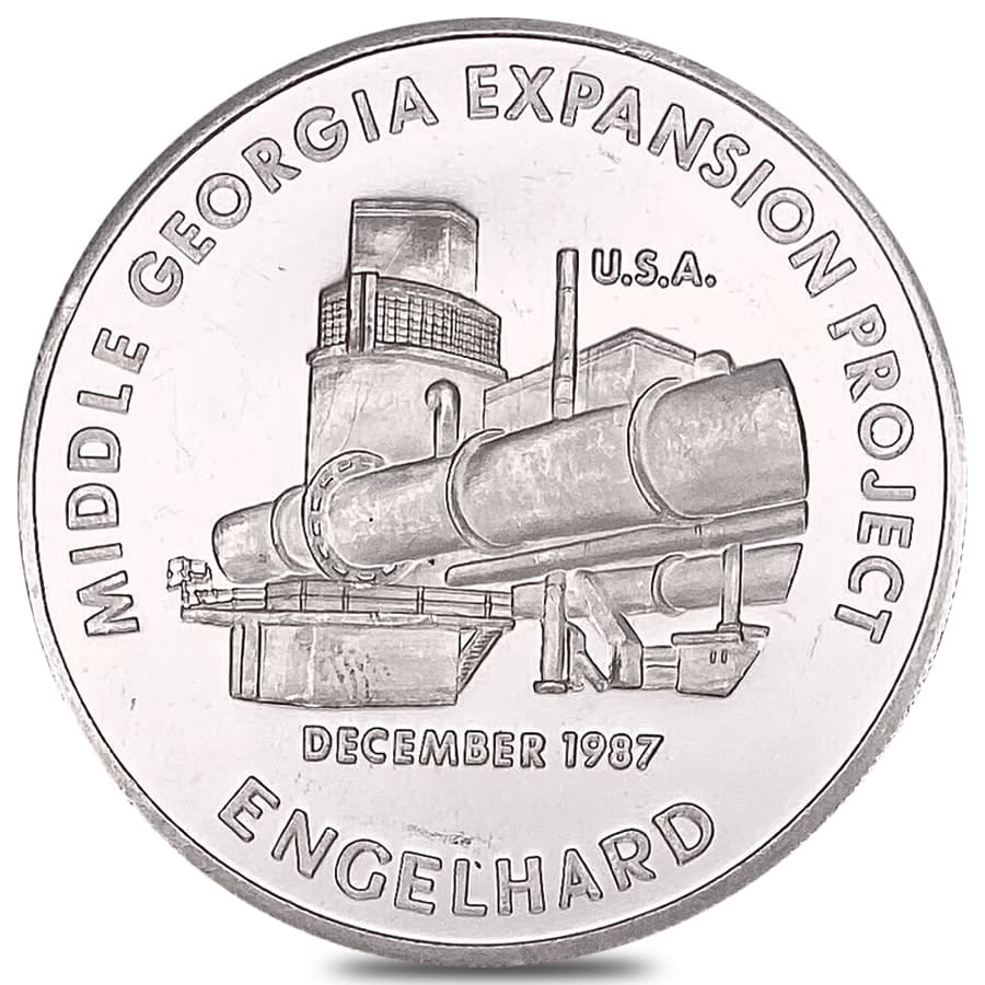 1987 1 oz Engelhard Middle Georgia Expansion Project Round
