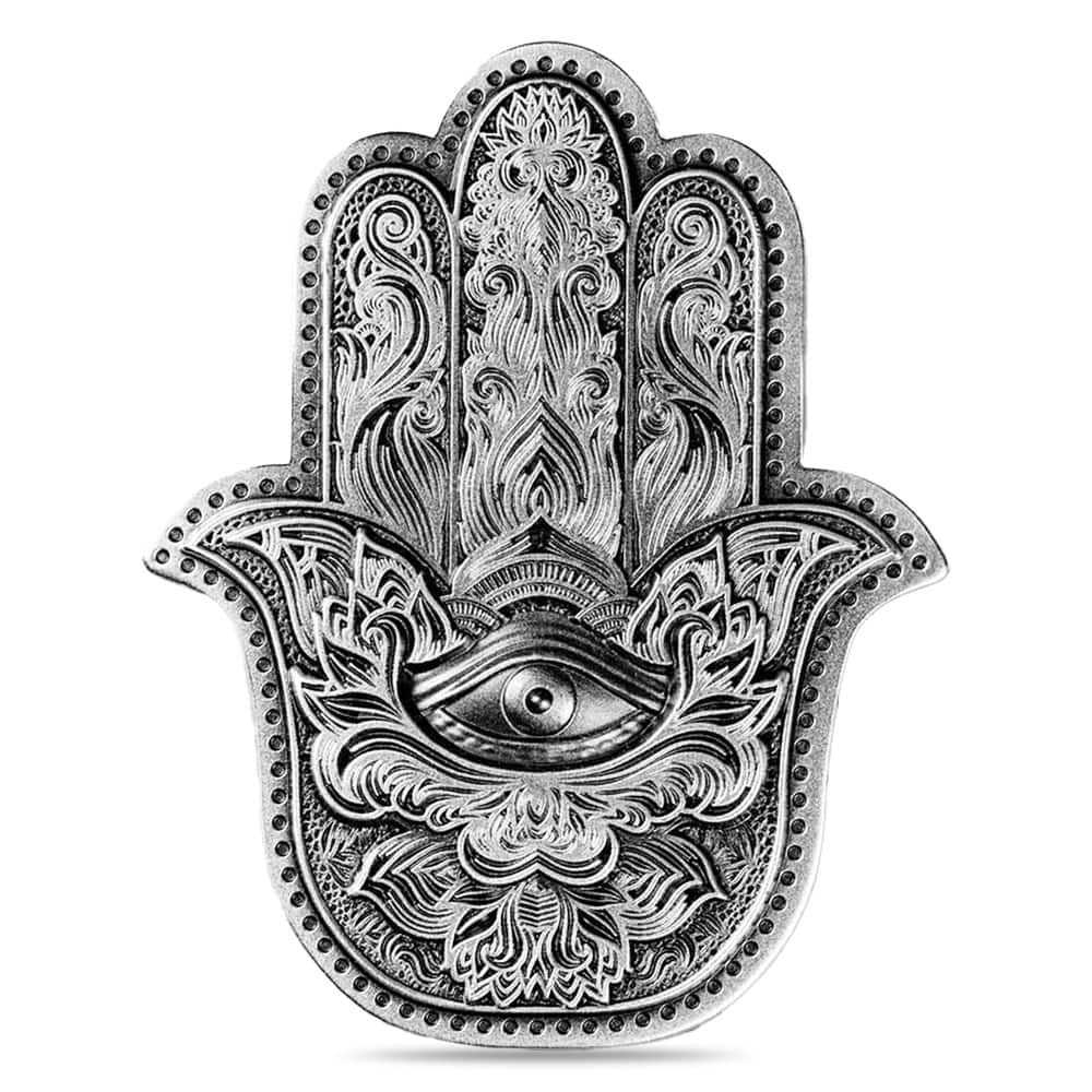 2 oz South Korea Silver Hamsa Hand of Fatima Stackable