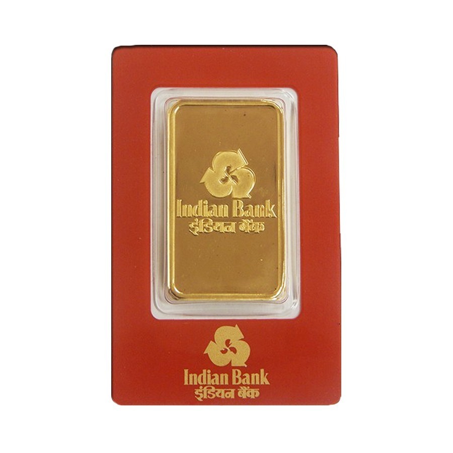 50 gram PAMP Indian Bank Pure Gold Bar 999.9 Fine
