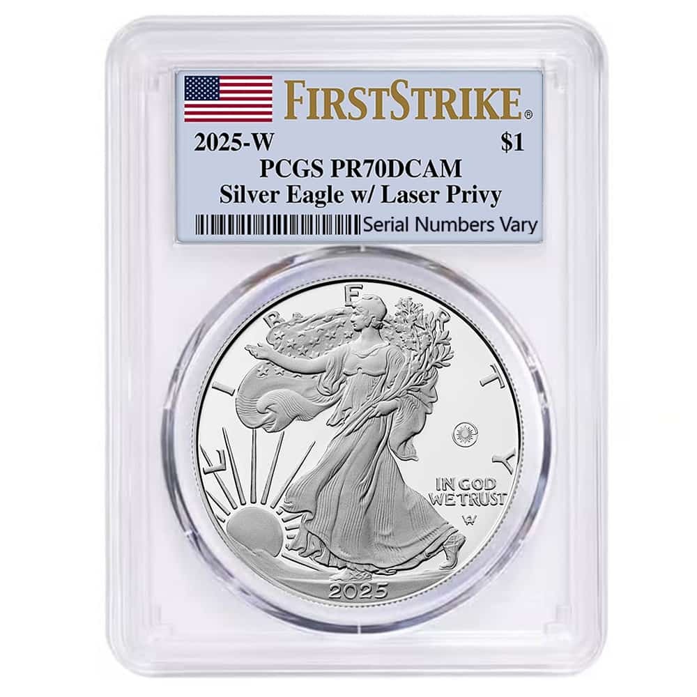 2025-W Laser Engraved Privy 1 oz Silver Eagle PCGS PF 70 FS