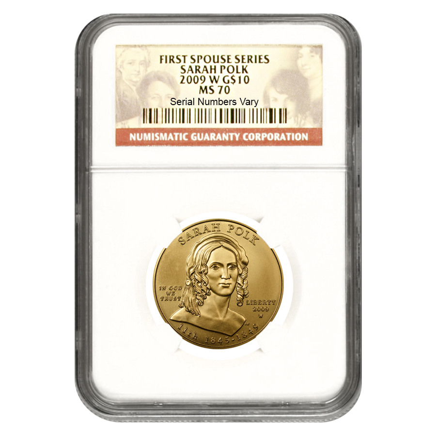 2009 W 1/2 oz Sarah Polk Gold Coin NGC MS70 | Bullion Exchanges