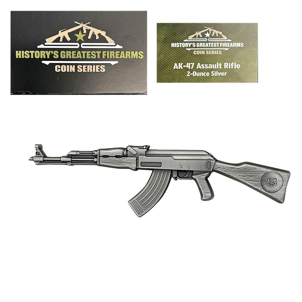 2024 2 oz Chad History's Greatest Firearms Assault Rifle Silver