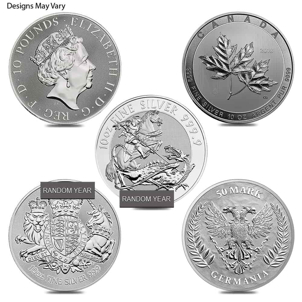 10 oz Silver Coin Random Mint .999+ Fine BU/Proof