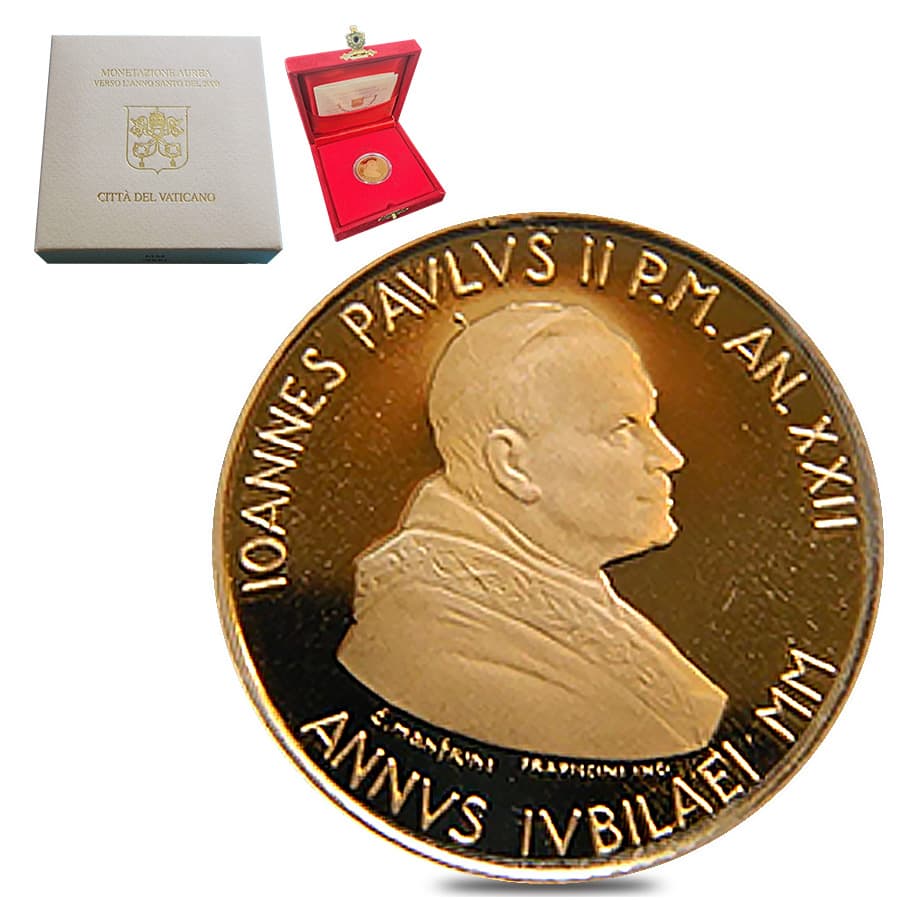 2000 Vatican City Pope John Paul II 50,000 Lire Proof Gold Coin