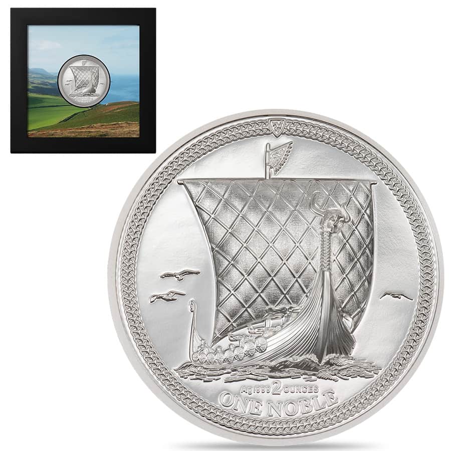 2023 Isle of Man 2 oz Proof Silver One Noble Coin .999