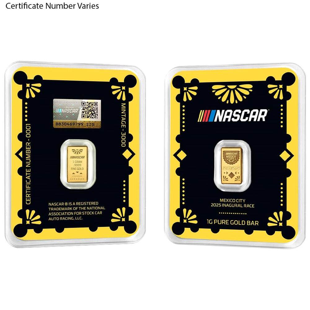 2025 1 Gram PAMP Suisse Nascar Mexico City Gold Bar (in TEP)