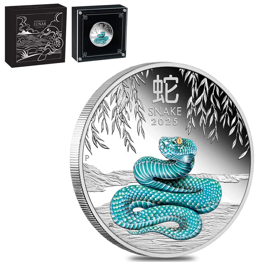 2025 1 oz Proof Colorized Silver Lunar Snake Perth Mint