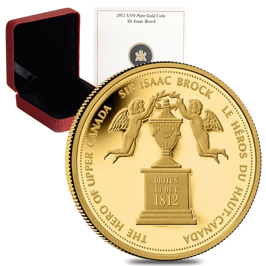 2012 1.125 oz $350 Canadian Sir Isaac Brock Proof Gold Coin