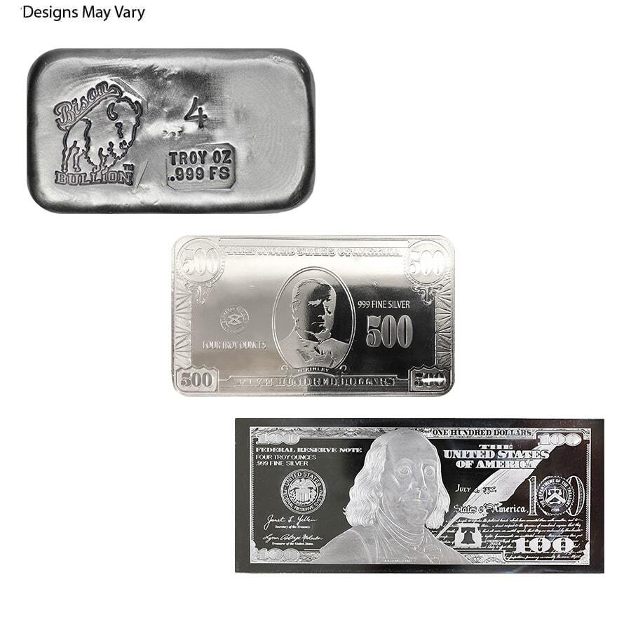 4 oz Generic Silver Bar .999 Fine now in Stock