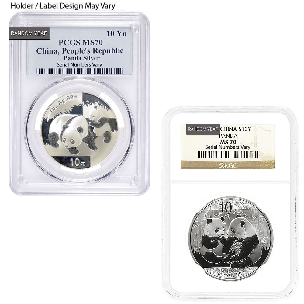 MILKY - 1 oz Chinese Silver Panda NGC/PCGS MS 70 Random Year