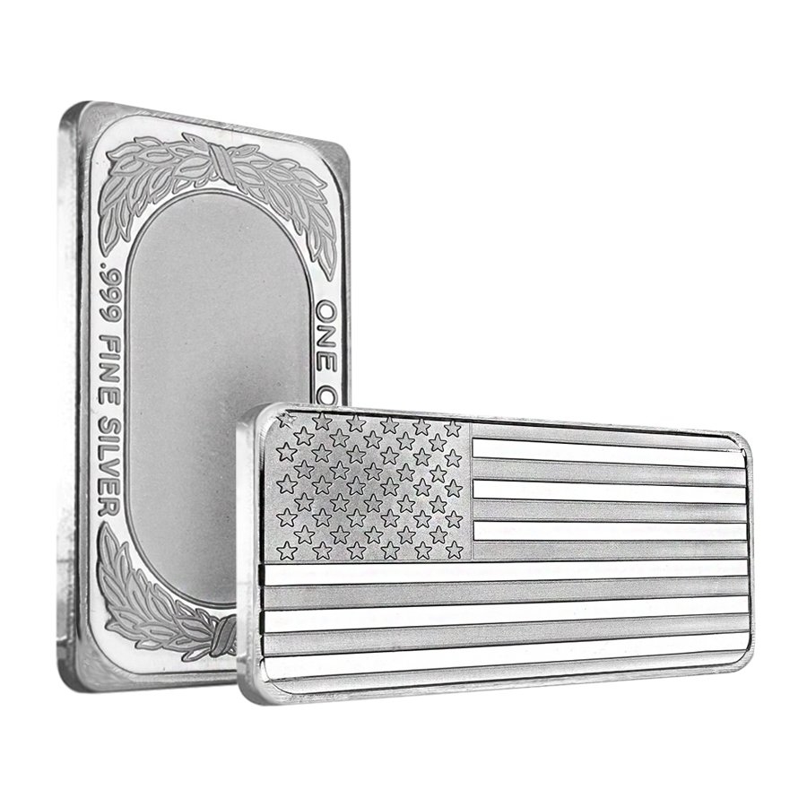 1 oz American Flag Silver Bar Sealed | Bullion Exchanges