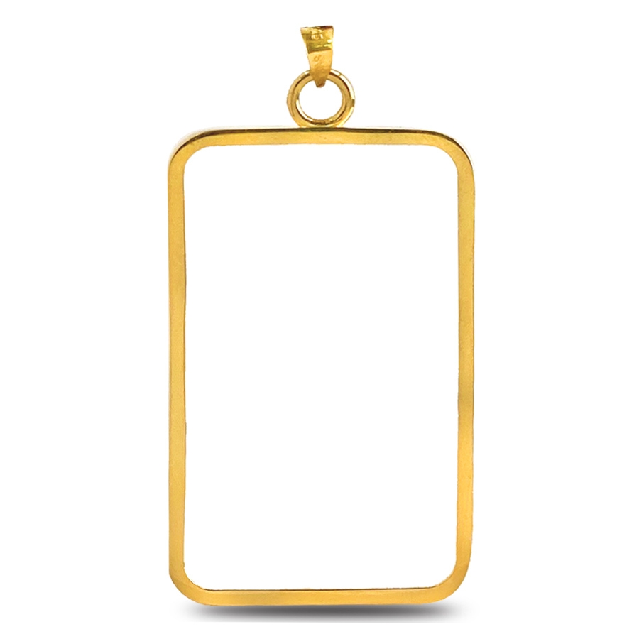 Sterling Silver Bezel Pendant 1 oz Gold Bar | Bullion Exchanges