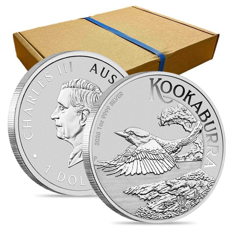 Box of 100 - 2026 1 oz Silver Kookaburra Perth Mint BU