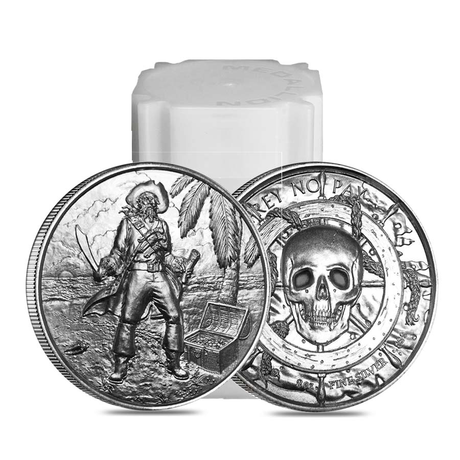 Roll of 10 - 2 oz Privateer Series - The Captain Ultra High Relief ...