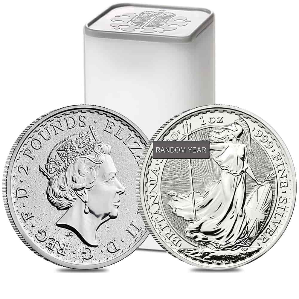 Roll of 25 - Great Britain Silver 1 oz Britannia Coin BU