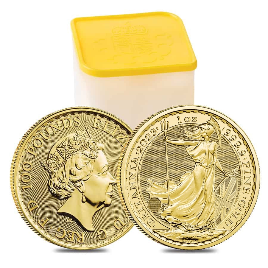 Roll of 10 2023 Britain 1 oz Gold Britannia | Bullion Exchanges