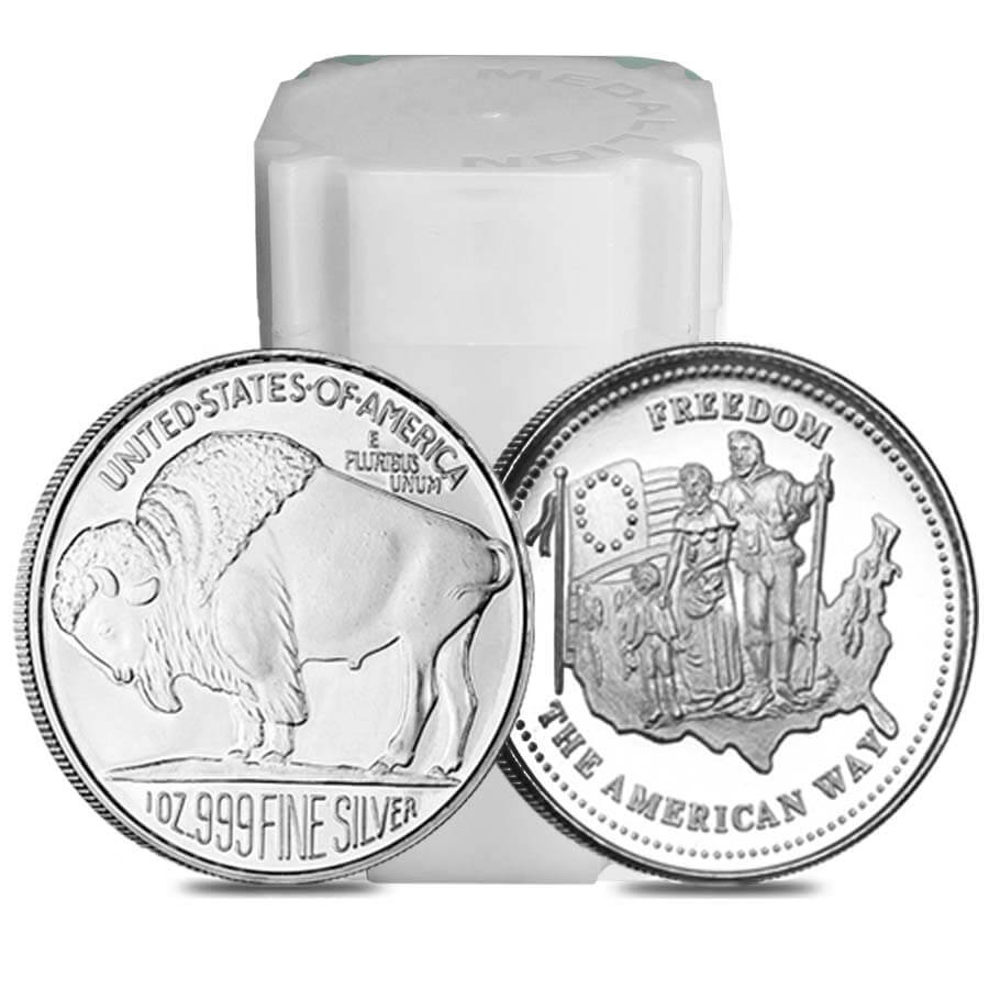 Silver at Spot 1 oz Silver Generic Rounds .999 Fine (Tube of 20)