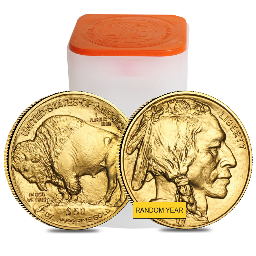 Roll of 20 - 1 oz Gold American Buffalo $50 Coin BU (Random Year)