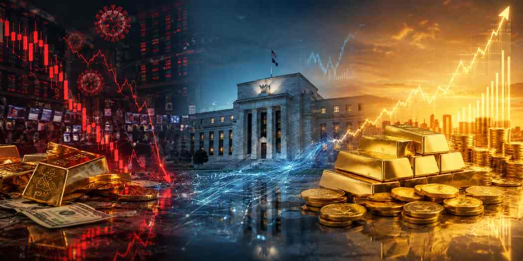 Gold 2020 COVID Crash Dip Then Safe Haven Record Highs